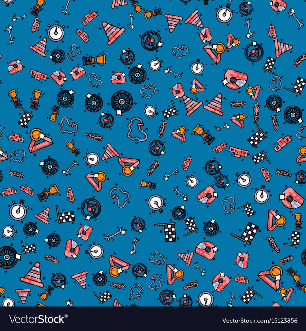 Racing set pattern Royalty Free Vector Image - VectorStock