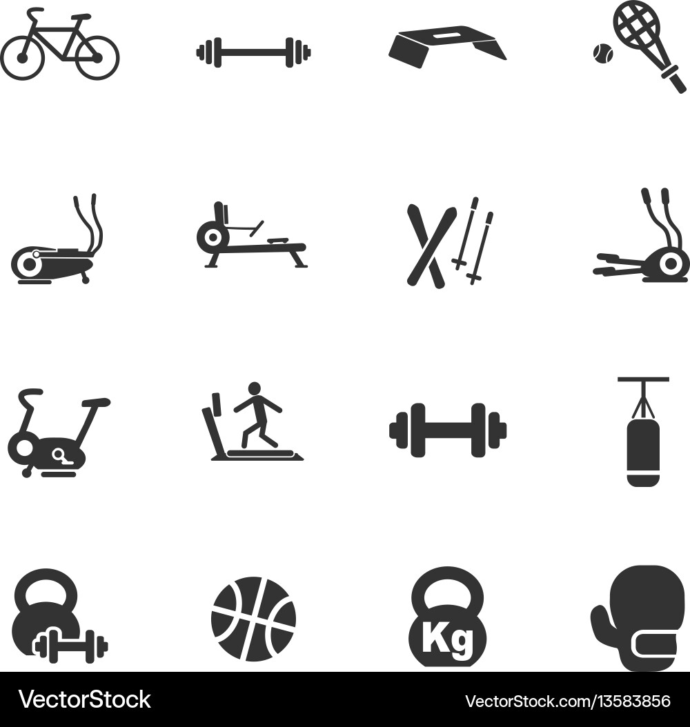 Sport equipment icon set Royalty Free Vector Image