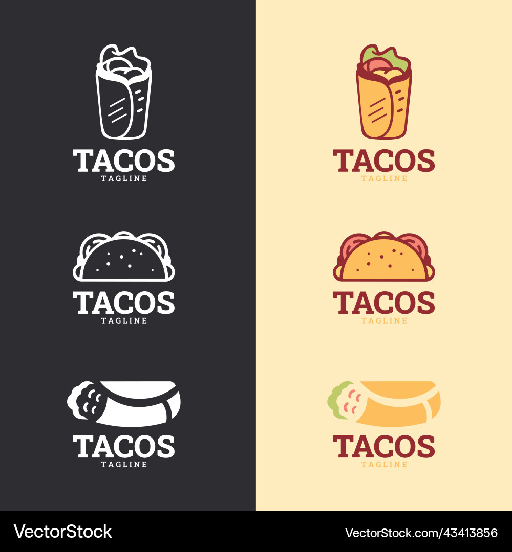 Tacos logo design good for restaurant menu Vector Image
