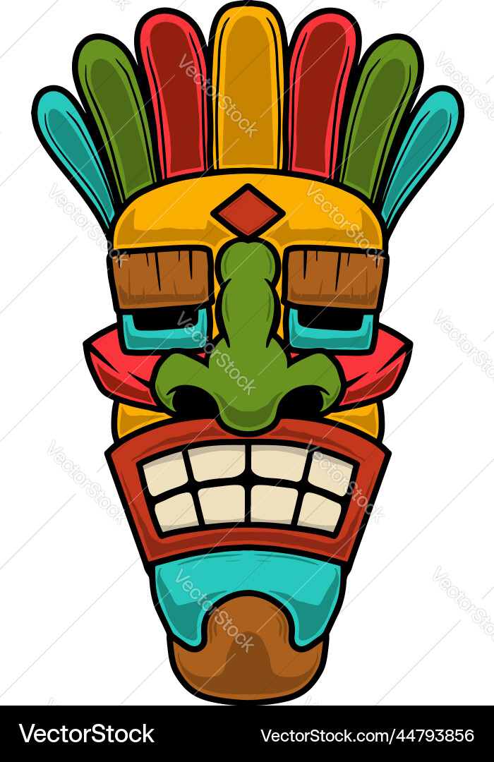Tiki idol design element for poster card banner Vector Image