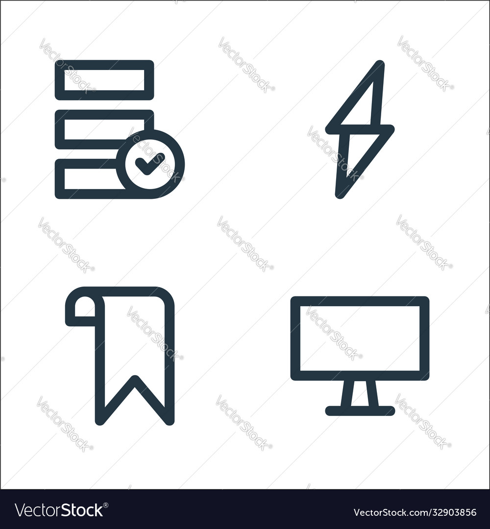 User interface line icons linear set quality line Vector Image