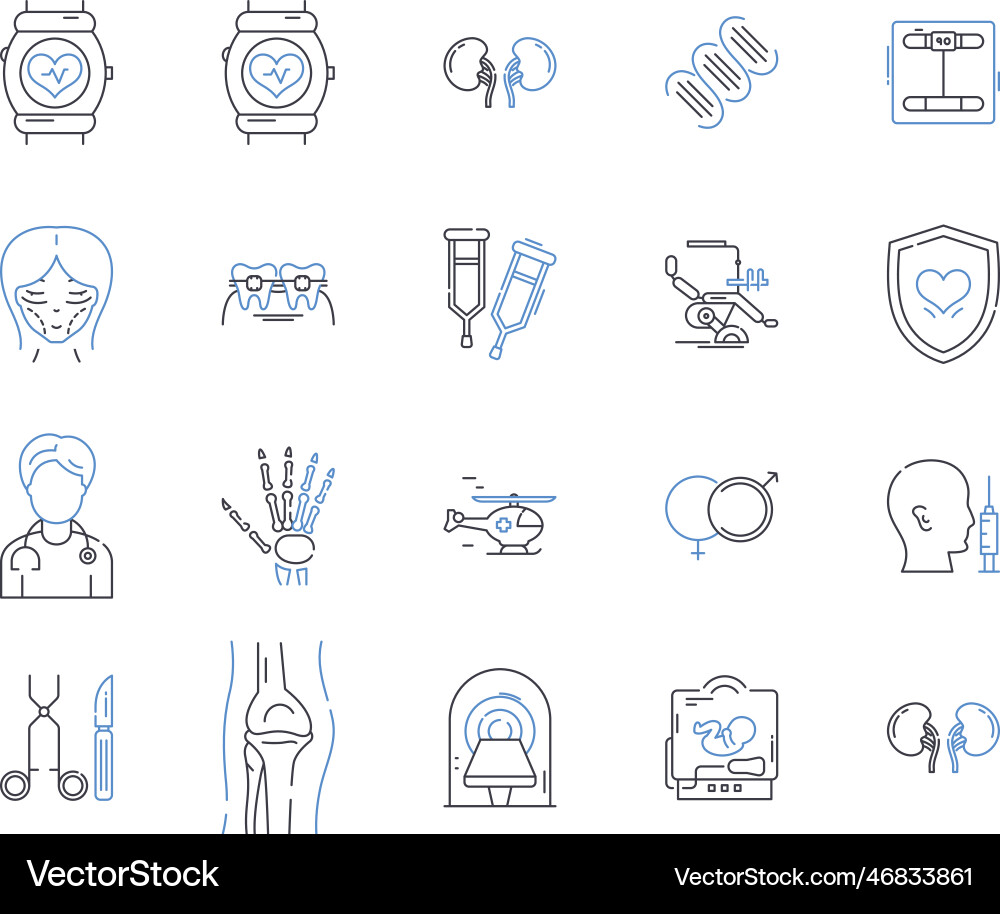 B density scan line icons collection radiology Vector Image