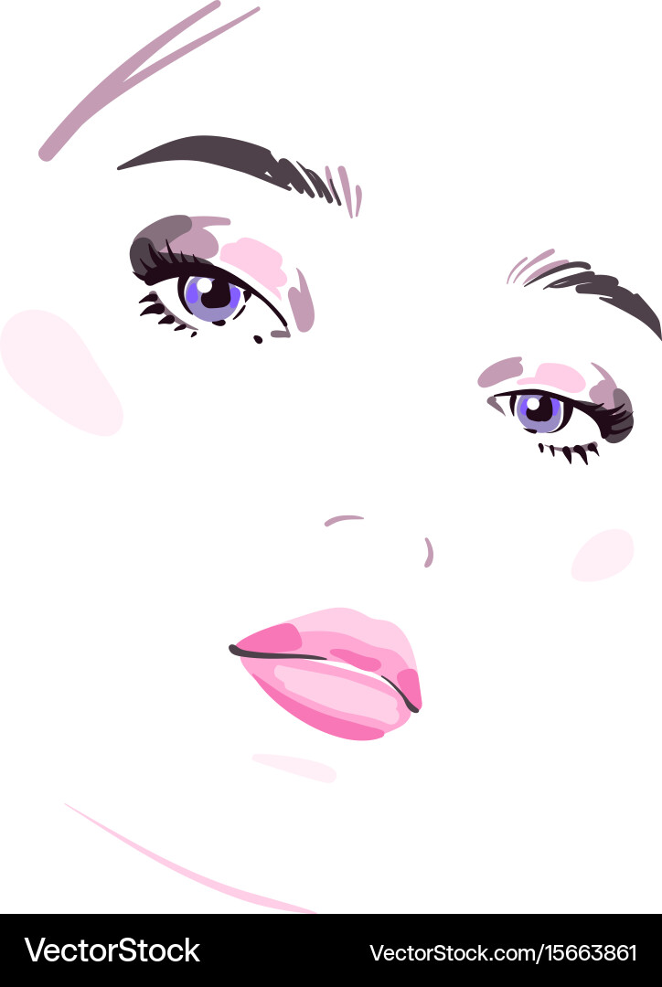 Beautiful woman face Royalty Free Vector Image