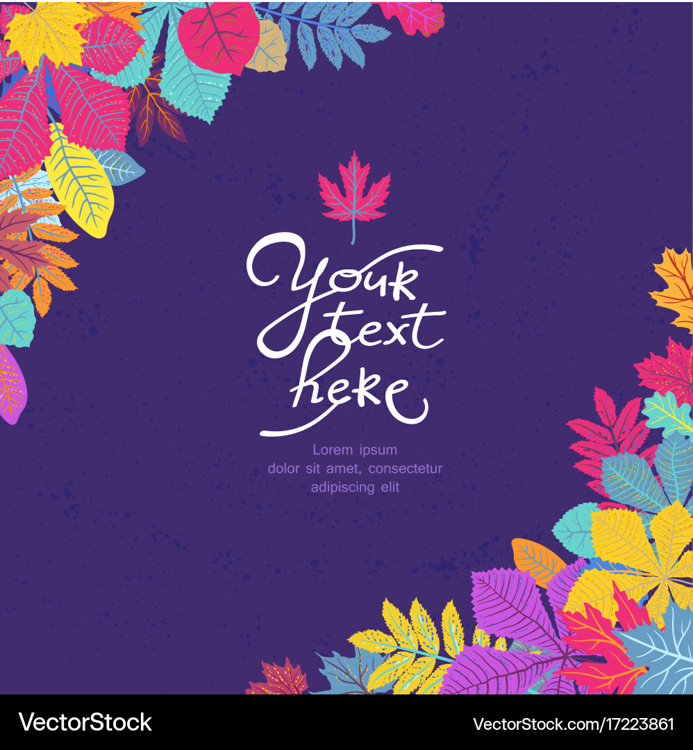 Bright frame with leaves and place for your text Vector Image