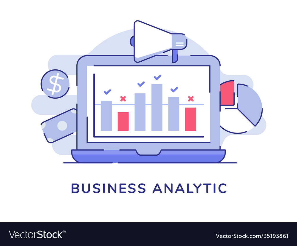 Business analytic concept bar chart statistic Vector Image