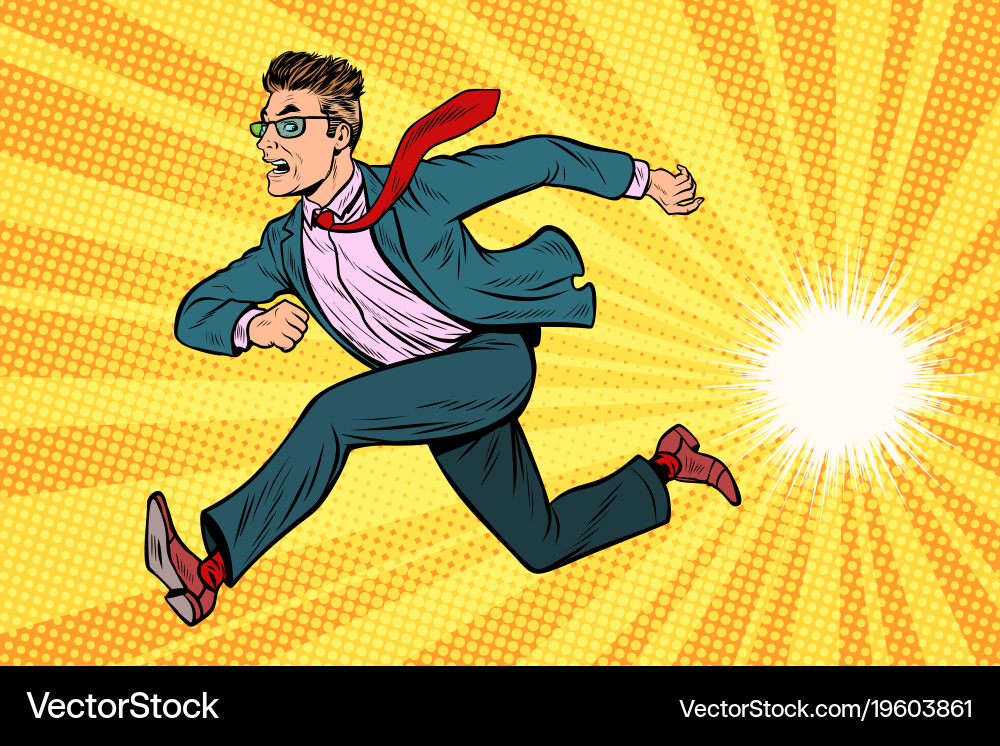Businessman running business concept Royalty Free Vector