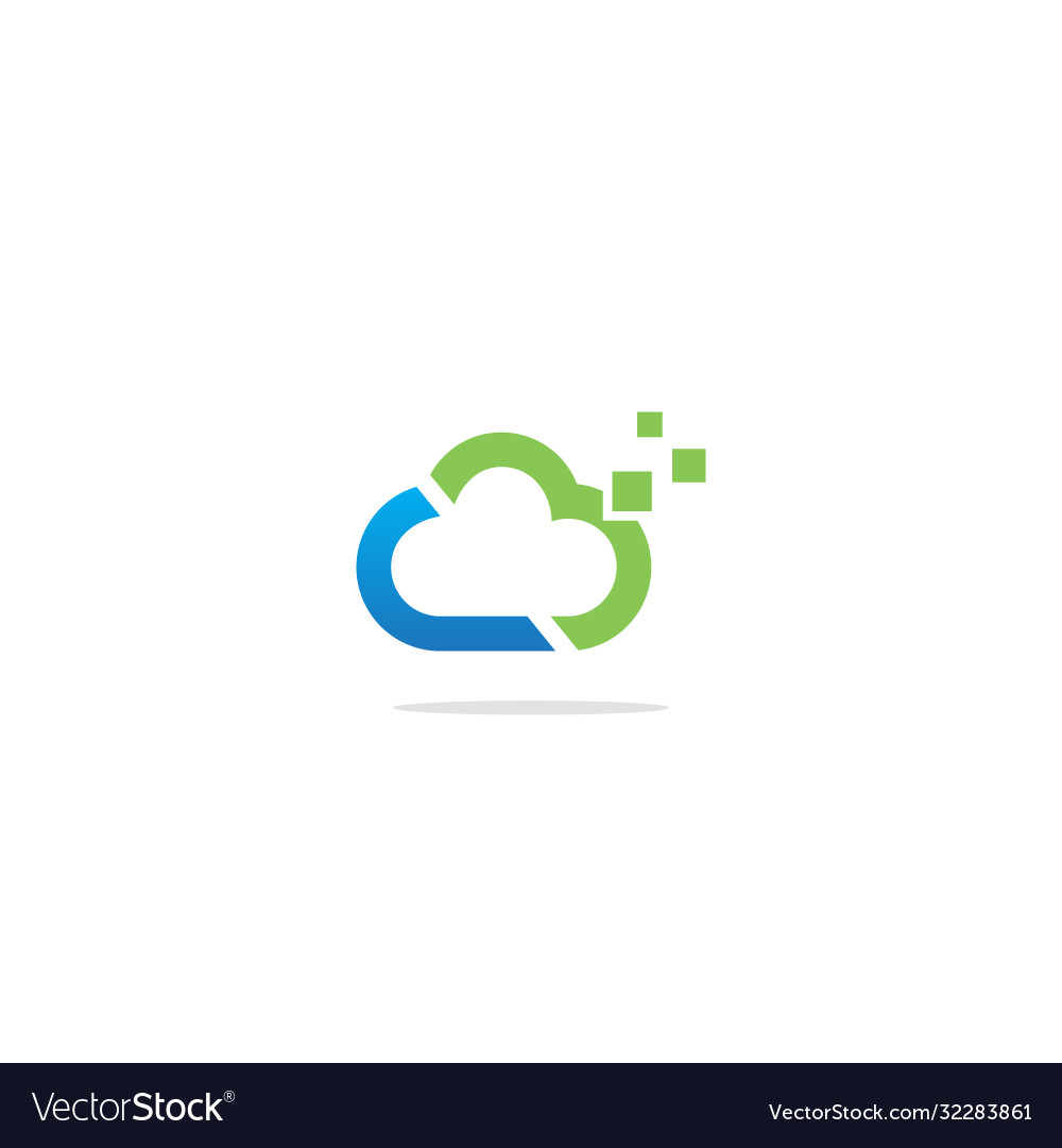 Cloud technology digital logo Royalty Free Vector Image