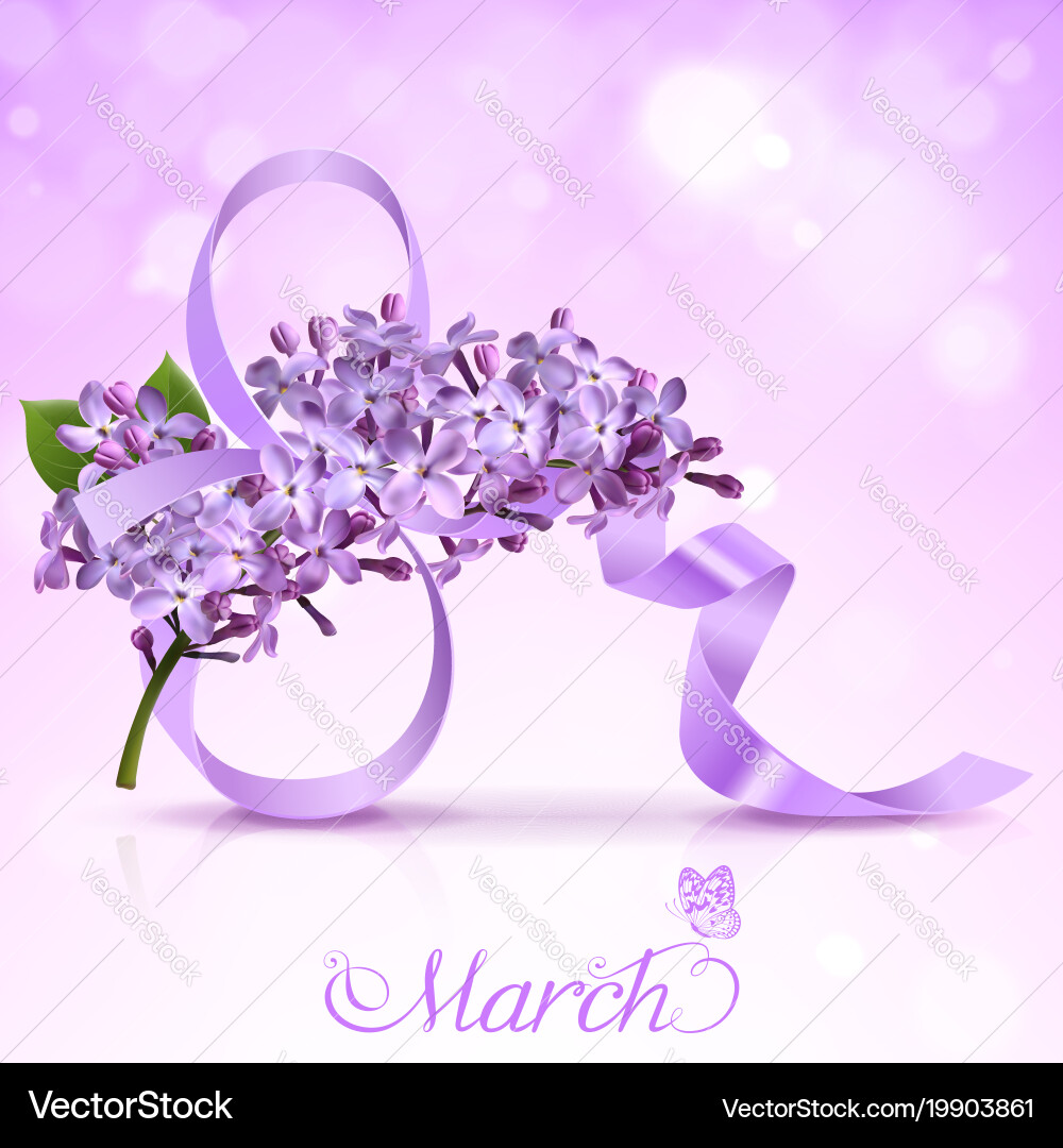 Greeting card with the eighth of march Royalty Free Vector