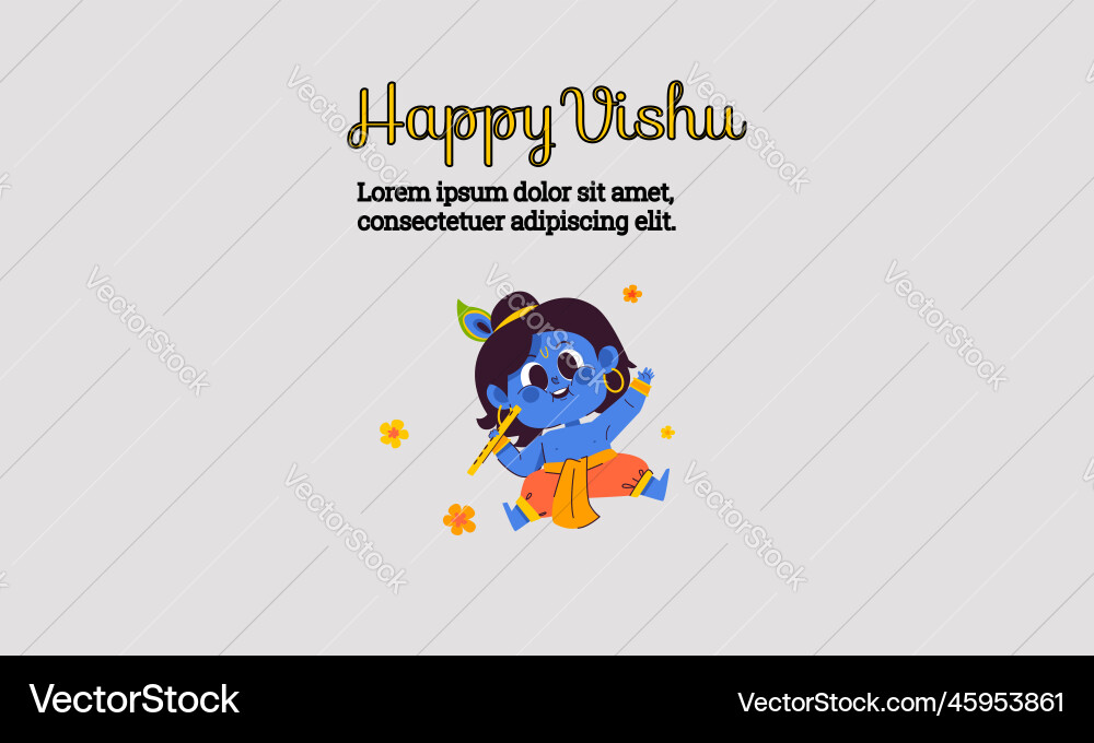 Happy vishu day banner template flat design Vector Image