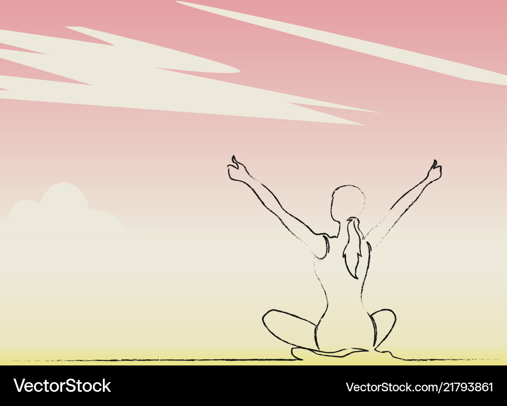 Healthy woman celebrating during Royalty Free Vector Image