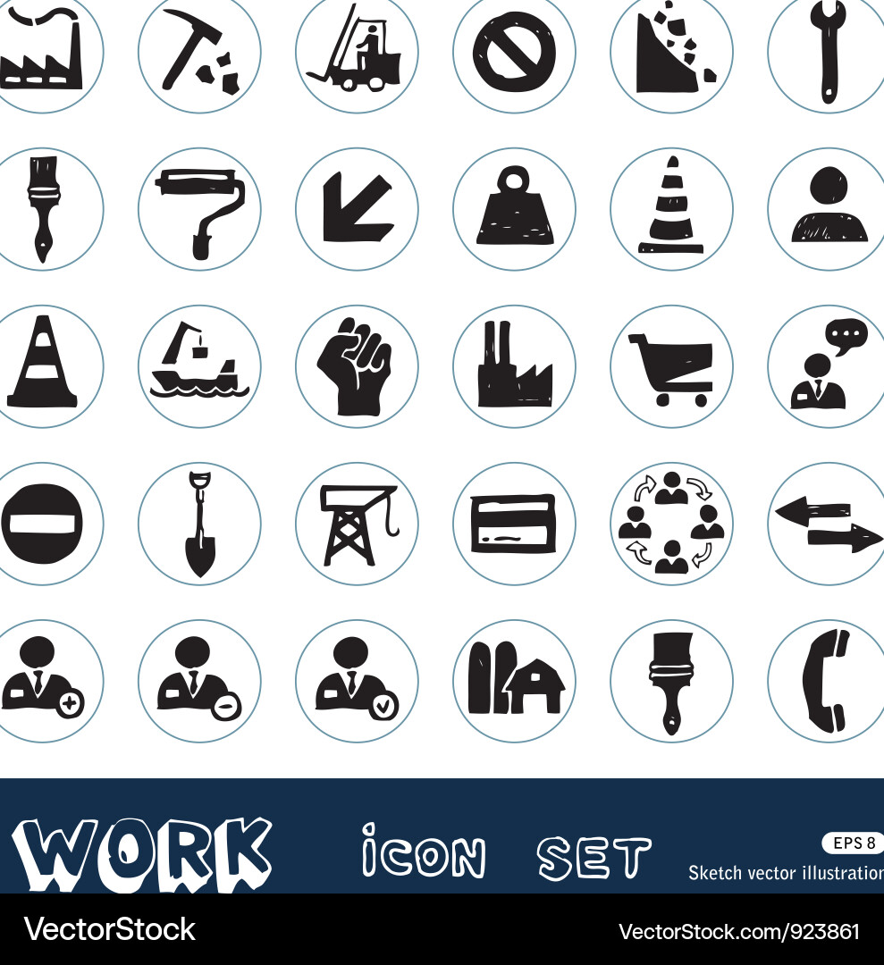 Industrial work and repair web icons set Vector Image