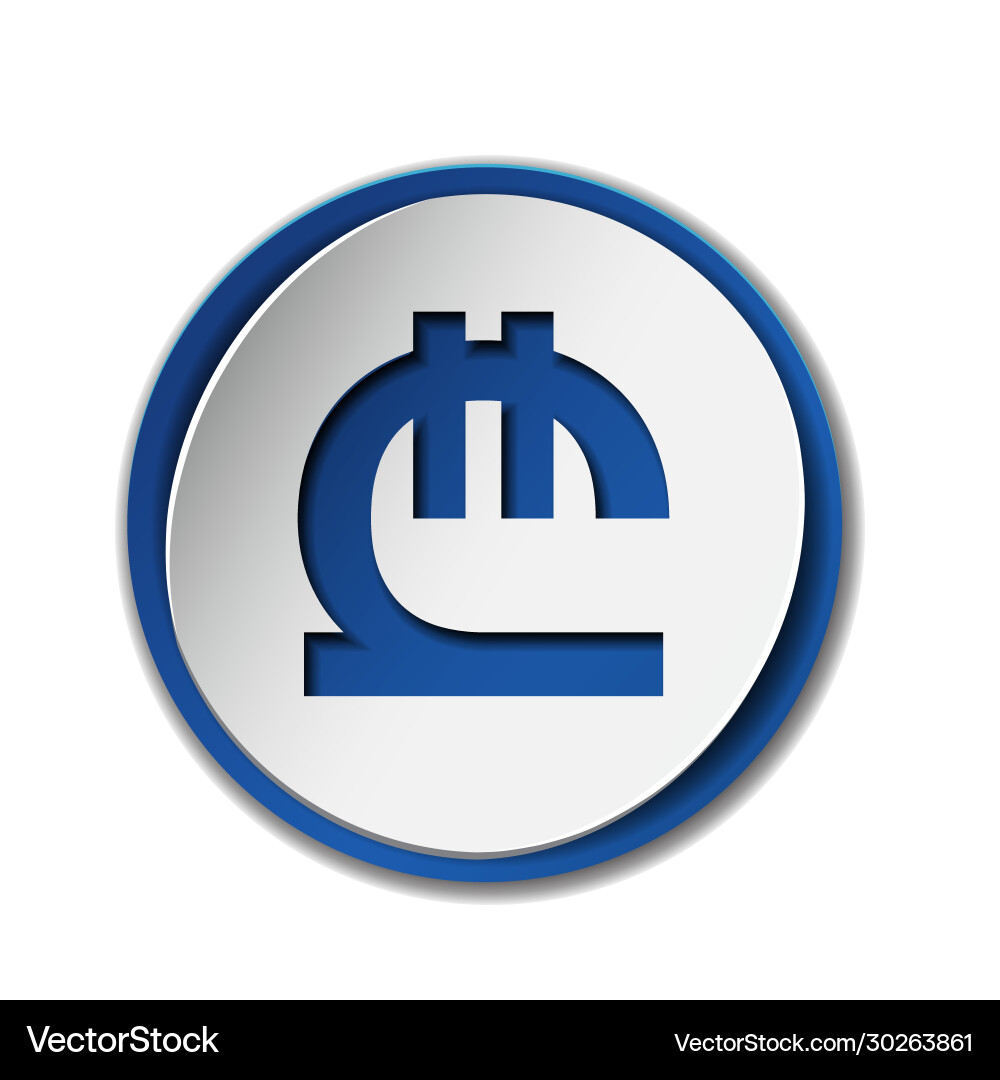Lari currency symbol on colored circle flat icon Vector Image