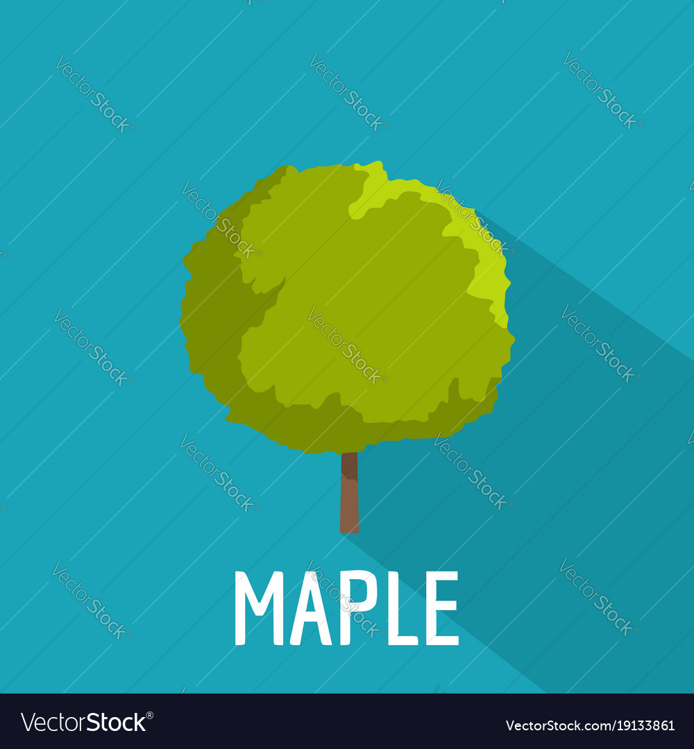 Maple tree icon flat style Royalty Free Vector Image