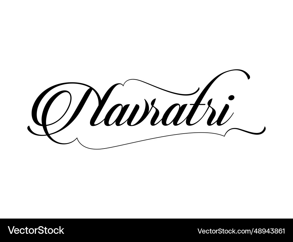 Navratri typography unit lettering Royalty Free Vector Image