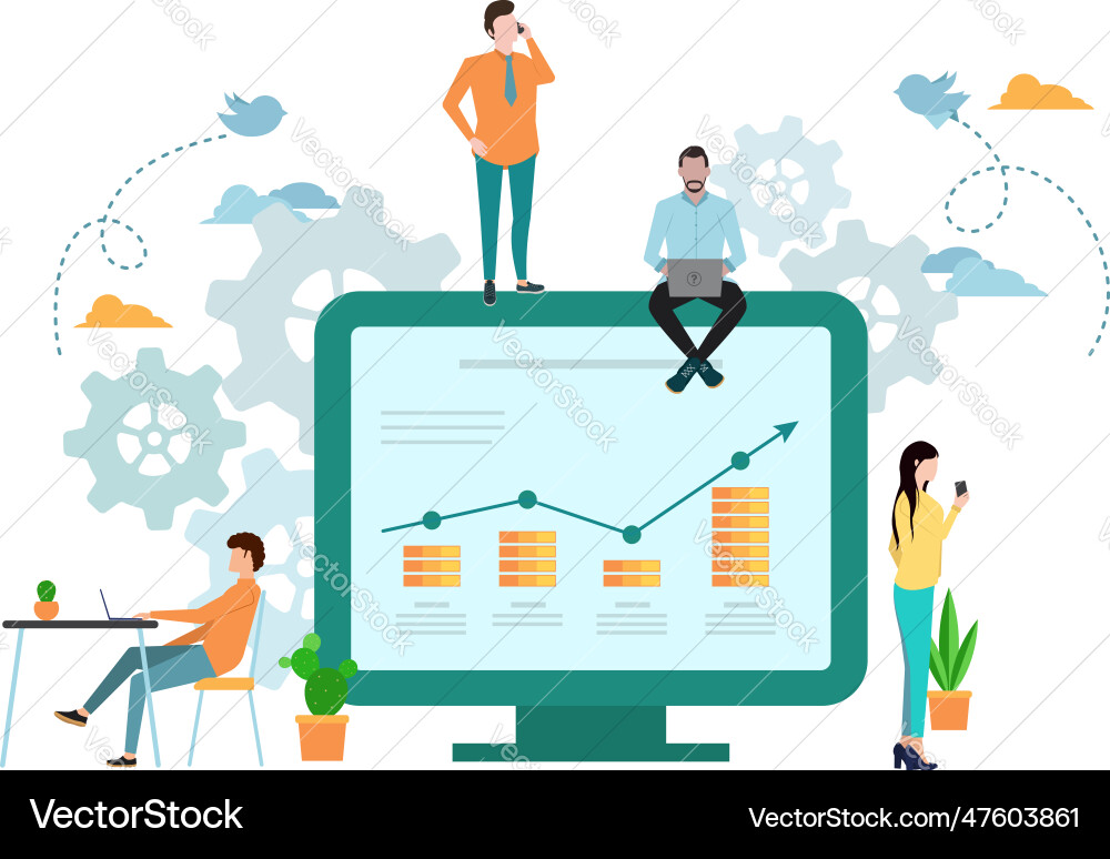 Of Virtual Business Assistant Royalty Free Vector Image