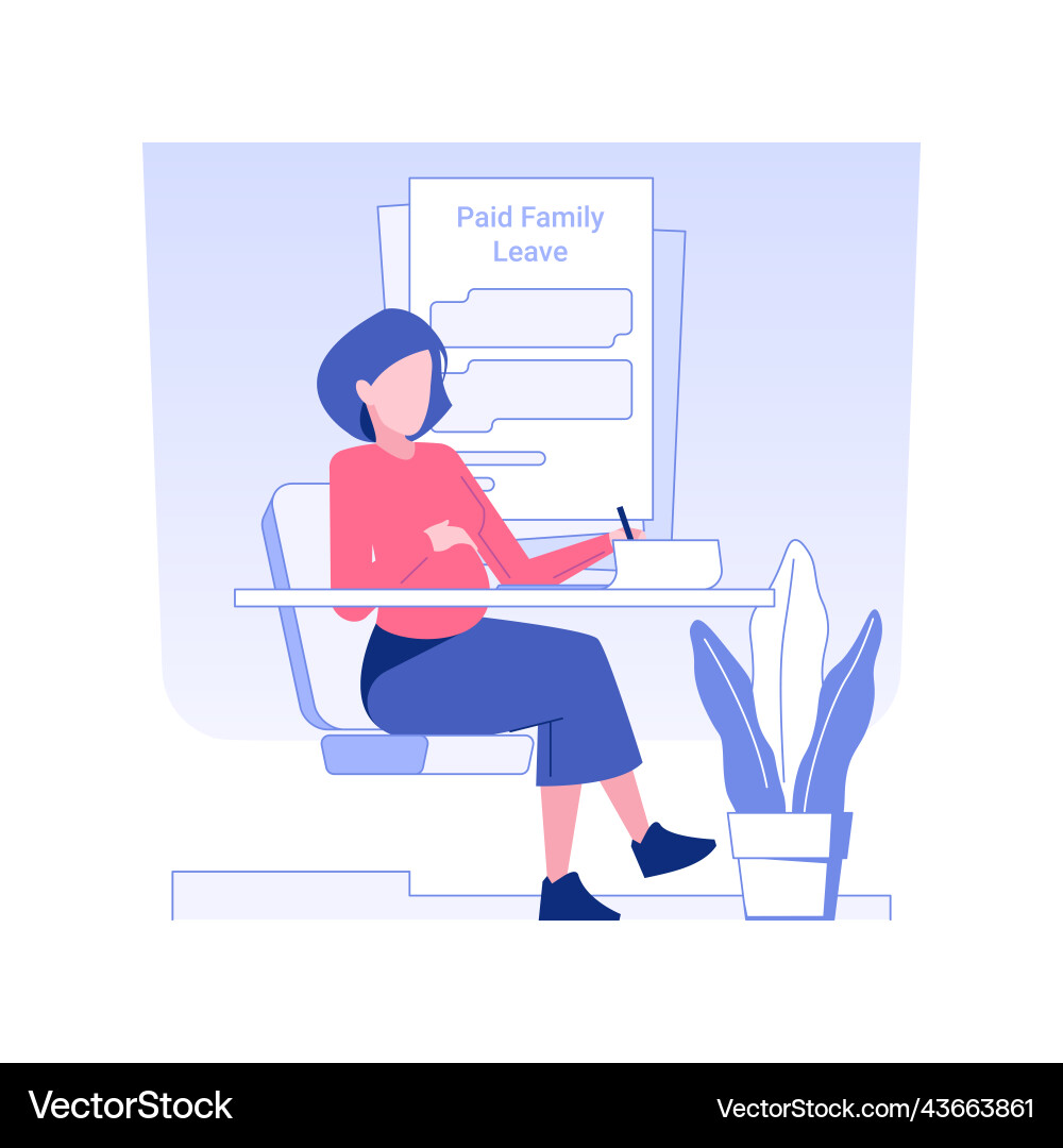 Paid family leave isolated concept Royalty Free Vector Image