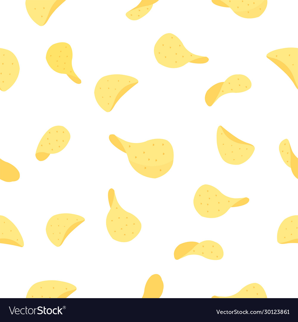 Potato chips seamless pattern background Vector Image