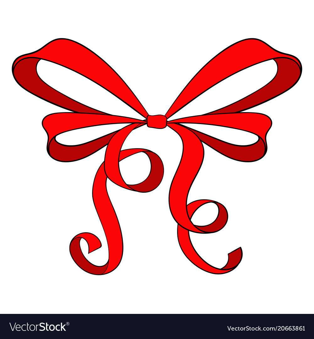Red ribbon bow Royalty Free Vector Image - VectorStock