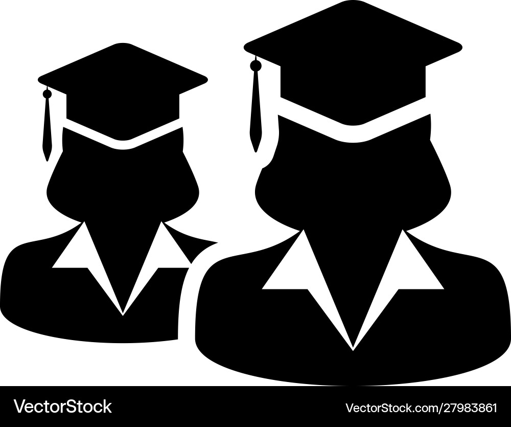 School icon female group students person Vector Image
