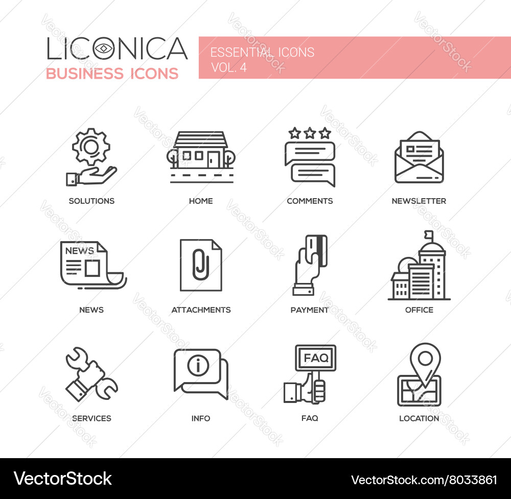 Set of modern office flat design icons Royalty Free Vector