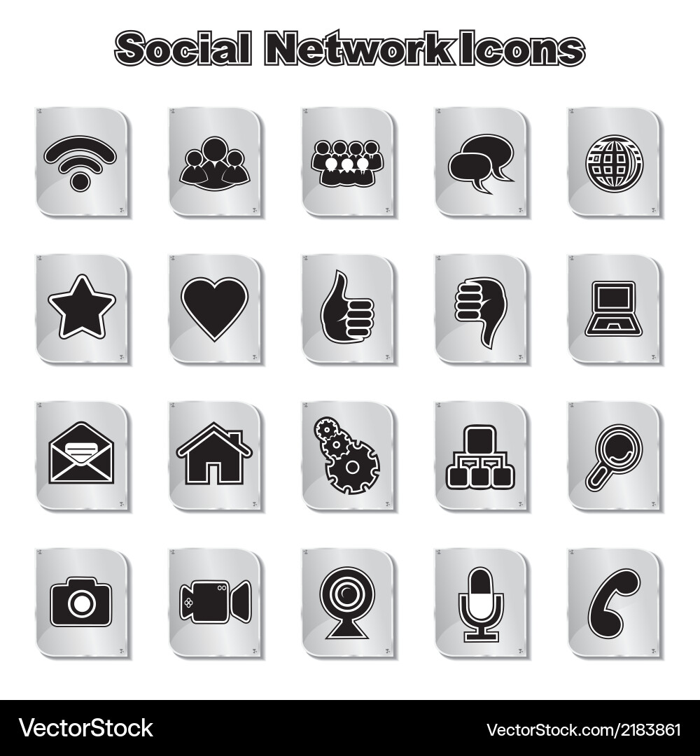 Set of social network icons Royalty Free Vector Image