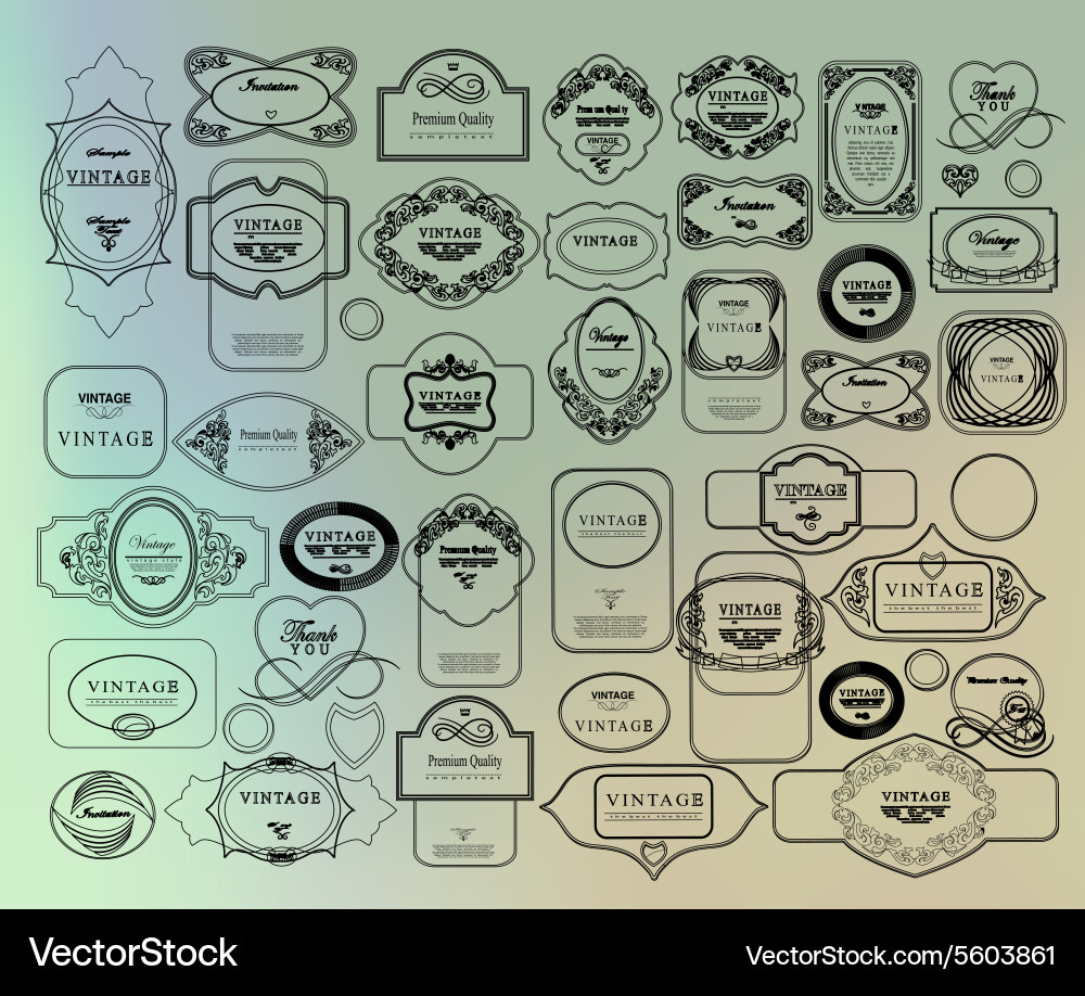 Set retro vintage ribbons and label Royalty Free Vector