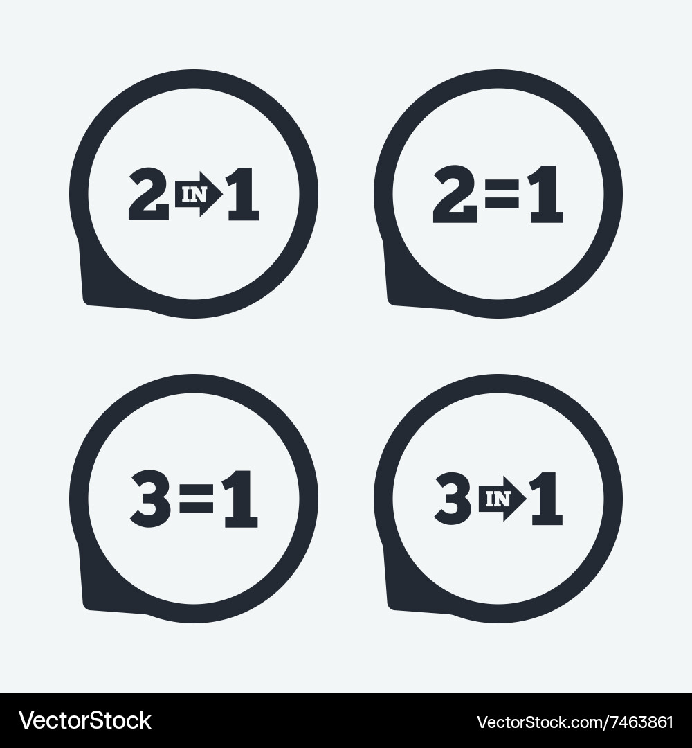 Special offer icons take two pay for one sign Vector Image