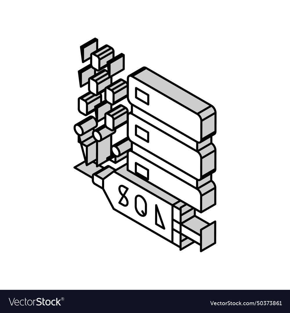Sql injections isometric icon Royalty Free Vector Image