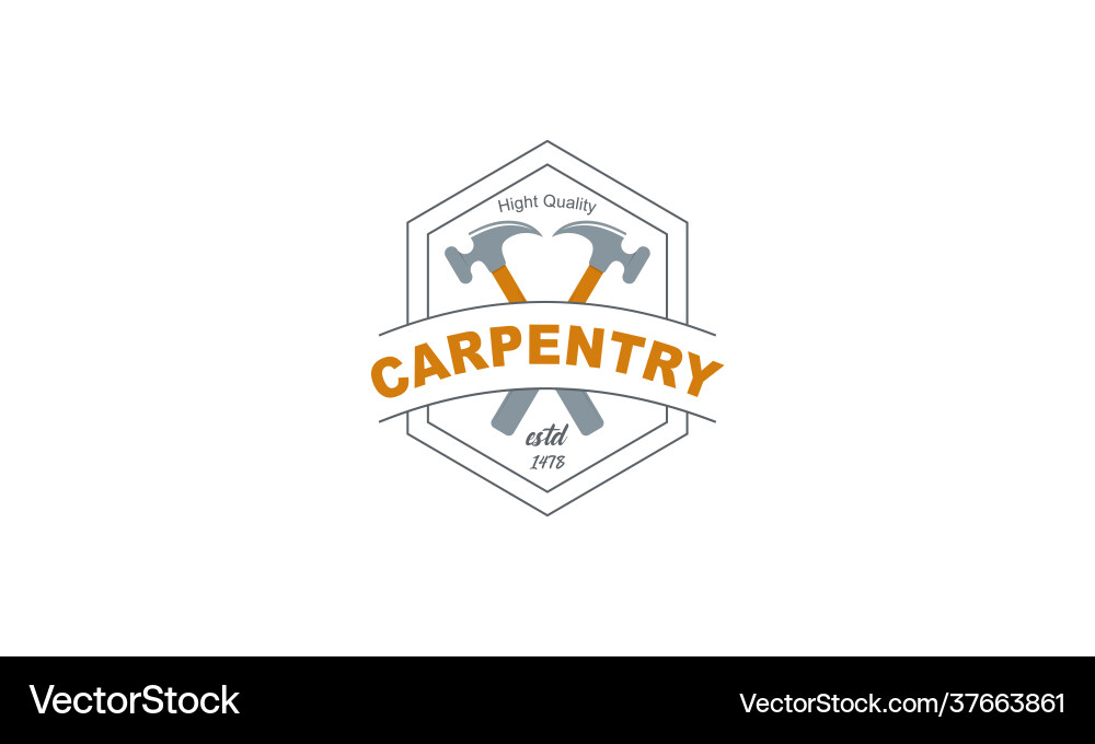 Vintage carpenter tools wood and trees icon Vector Image