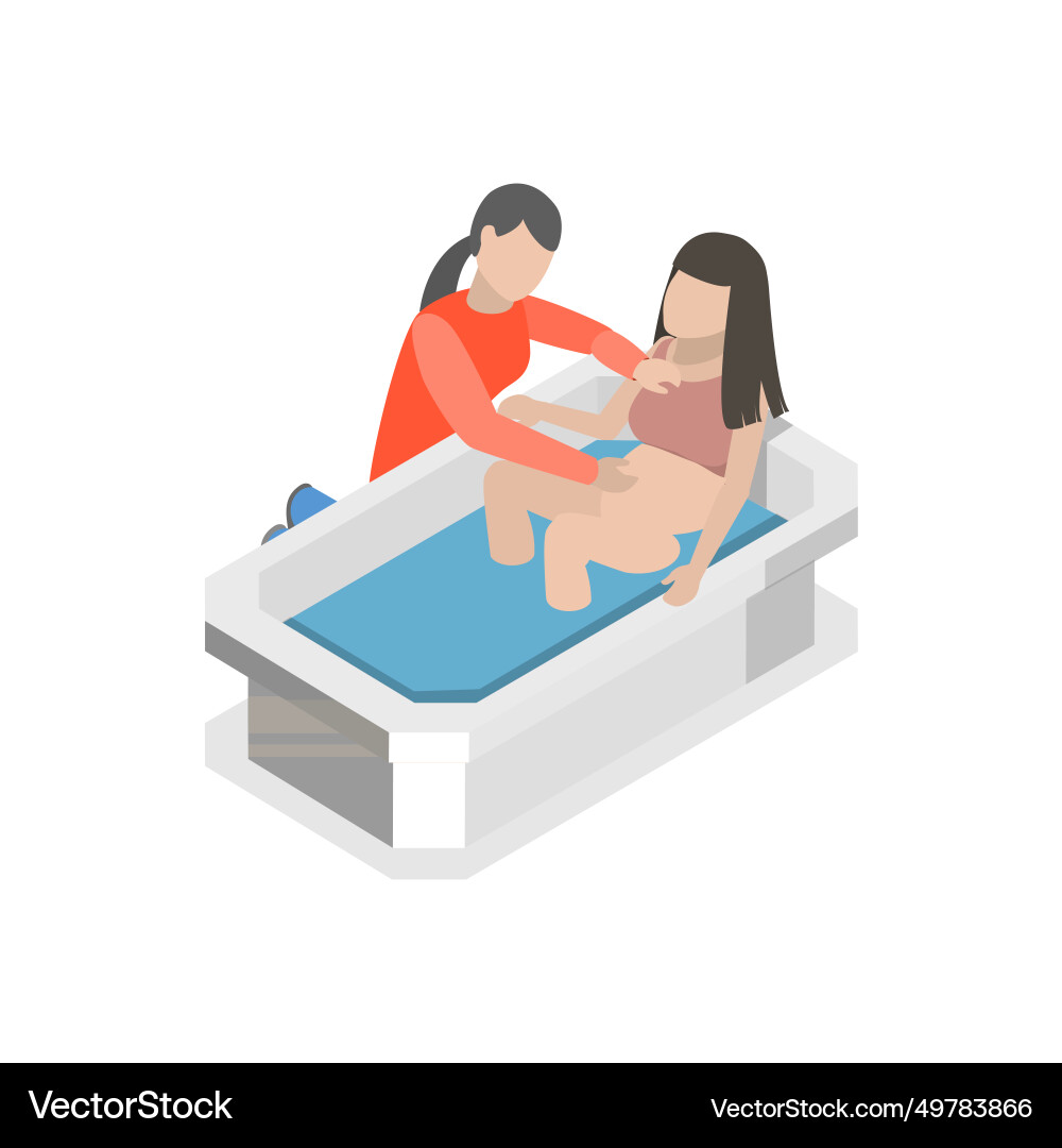 3d isometric flat set of birth positions Vector Image