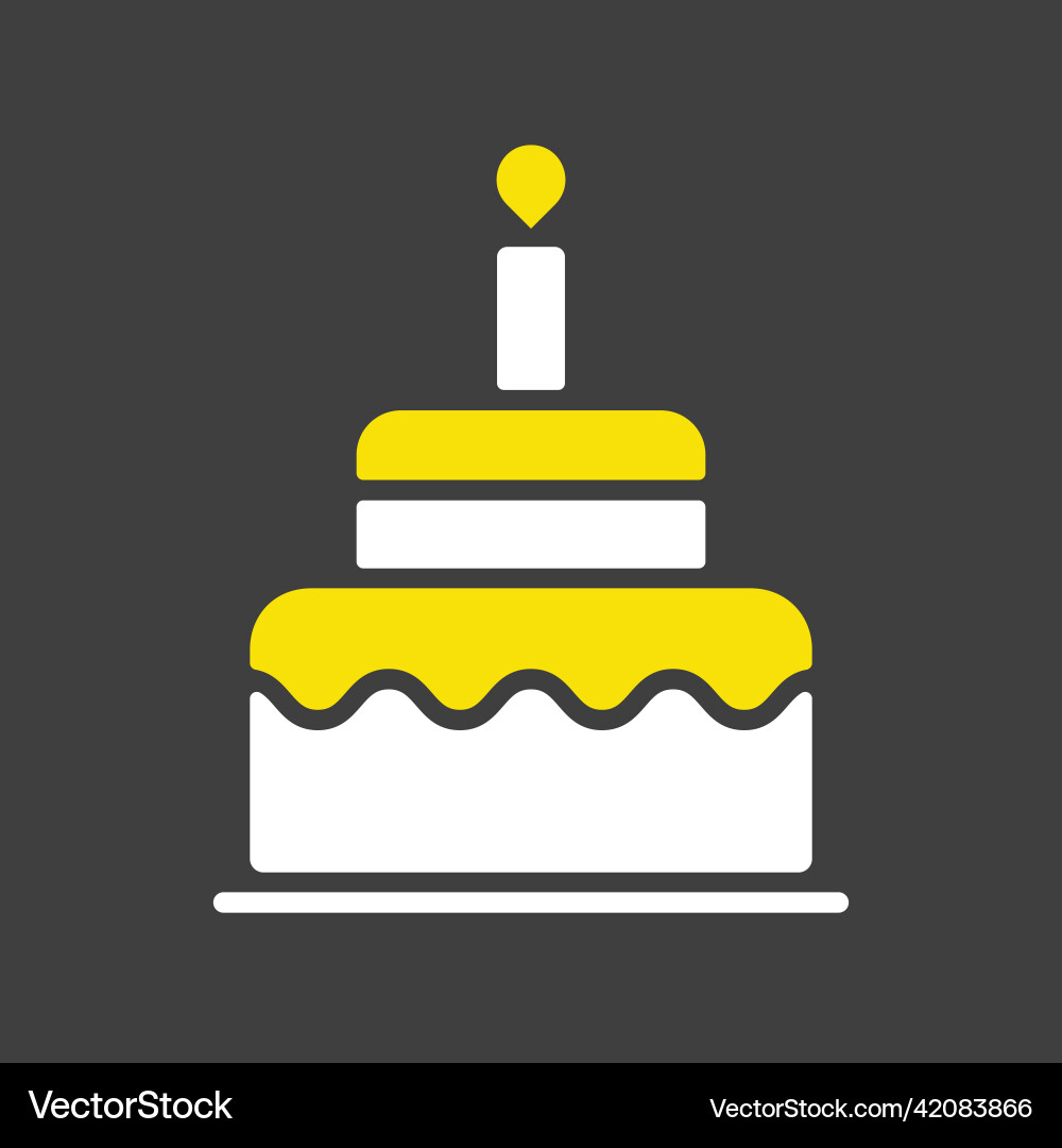 Birthday cake isolated glyph icon graph symbol Vector Image