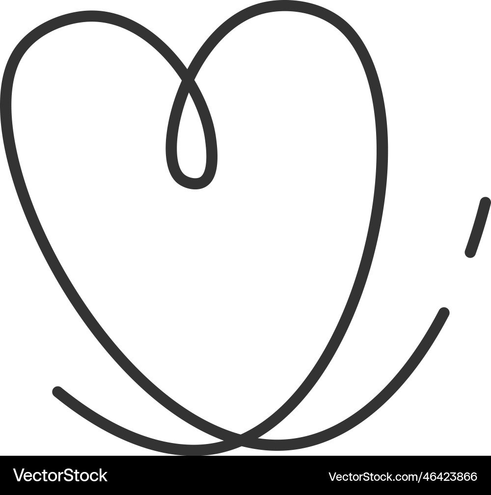 Continuous line art of heart Royalty Free Vector Image