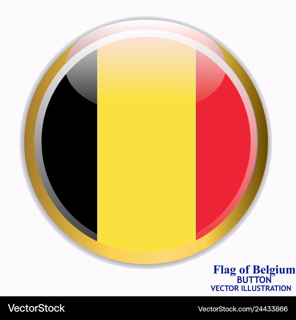 Flag of belgium button Royalty Free Vector Image