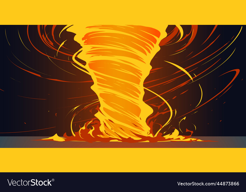 Flat style fire twist tornado Royalty Free Vector Image