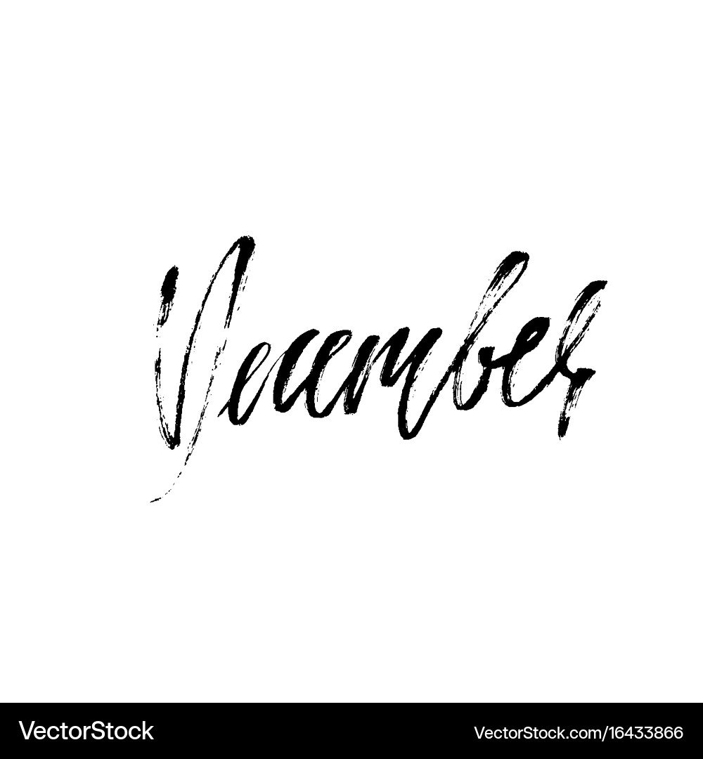 Hand drawn typography lettering december month Vector Image