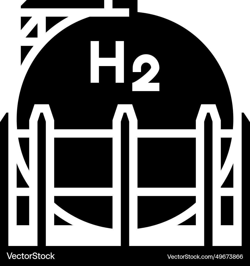 Hydrogen tanks energy glyph icon Royalty Free Vector Image