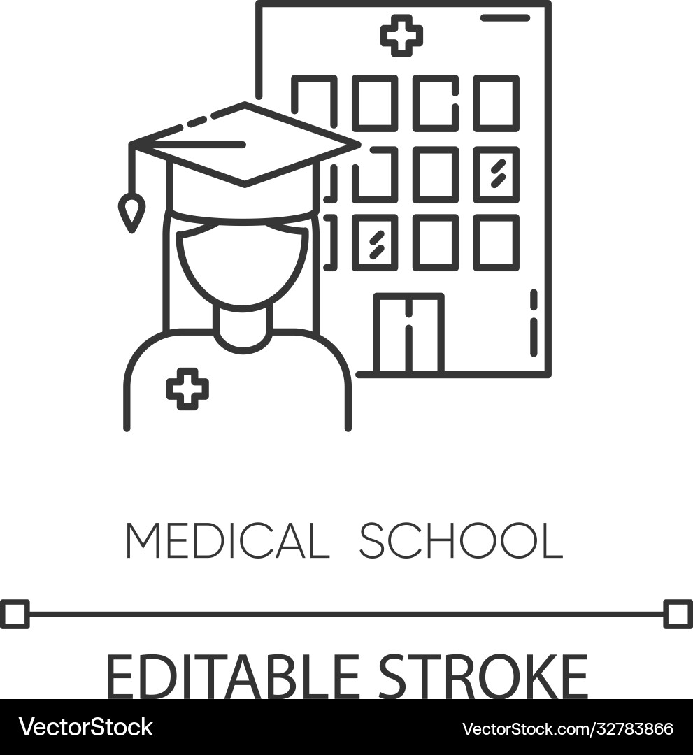 Medical school pixel perfect linear icon Vector Image