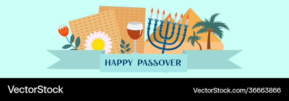 Passover banner pesach template for your design Vector Image