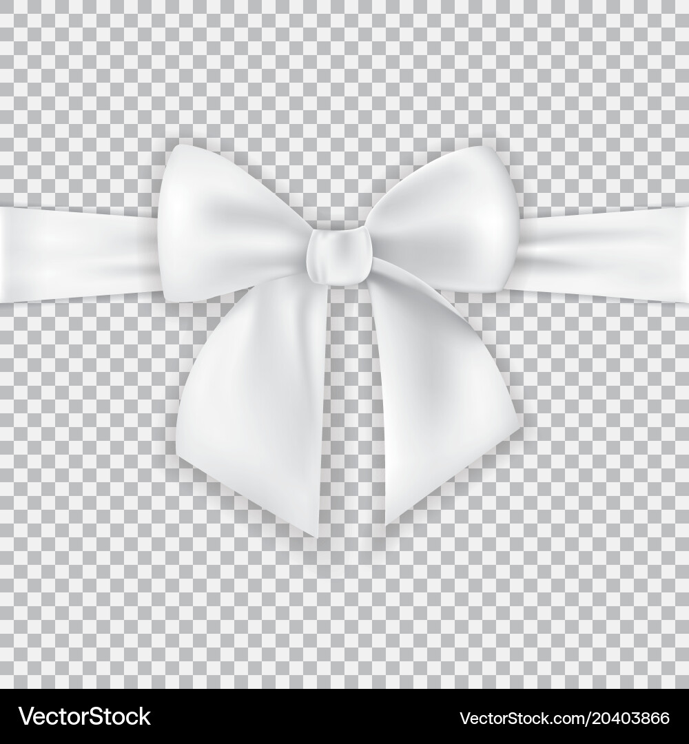 Realistic bow and ribbon isolated on transparent Vector Image