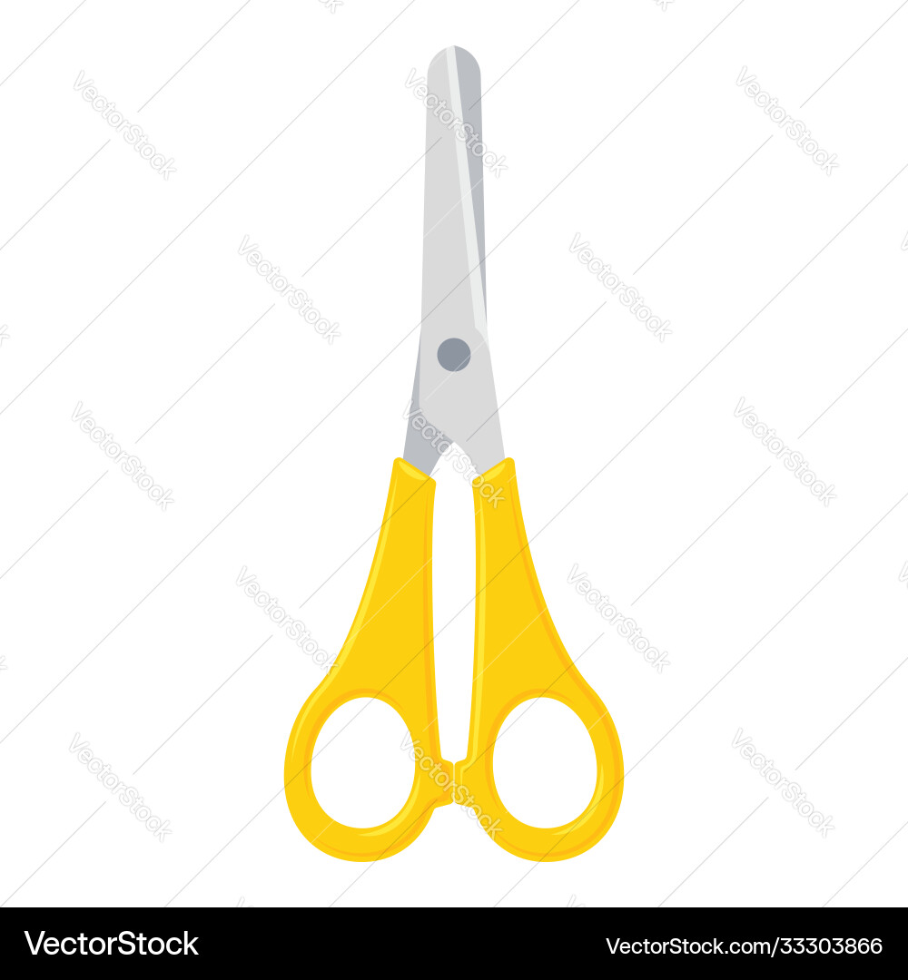 Scissor closed with yellow plastic handles Vector Image