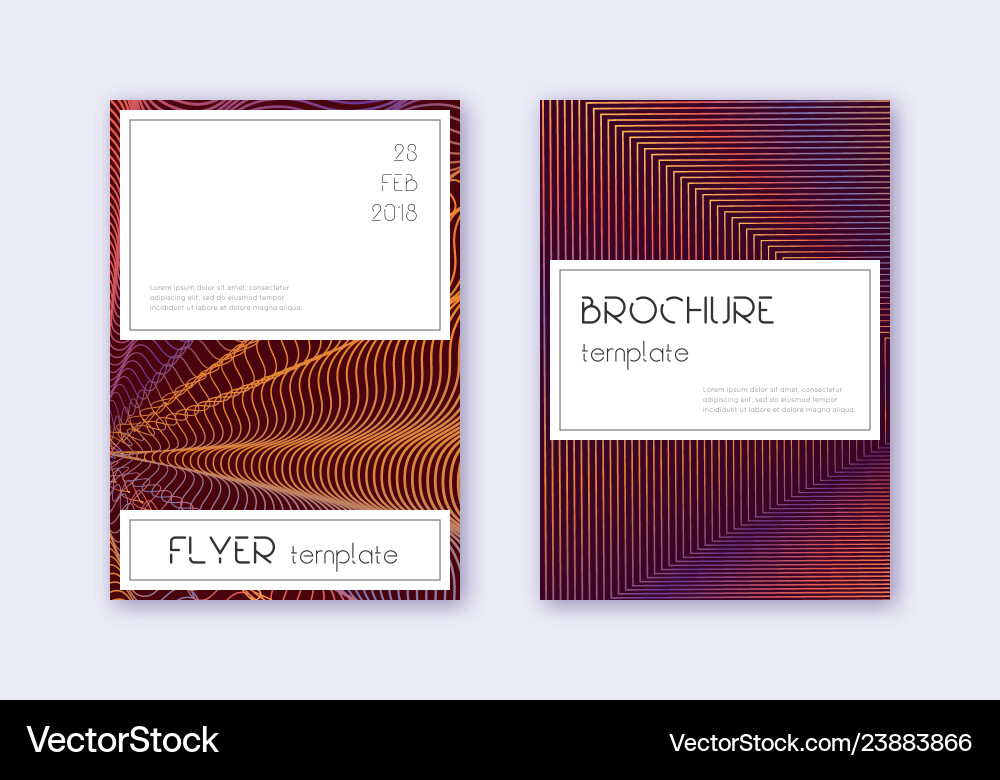 Stylish cover design template set orange abstract Vector Image