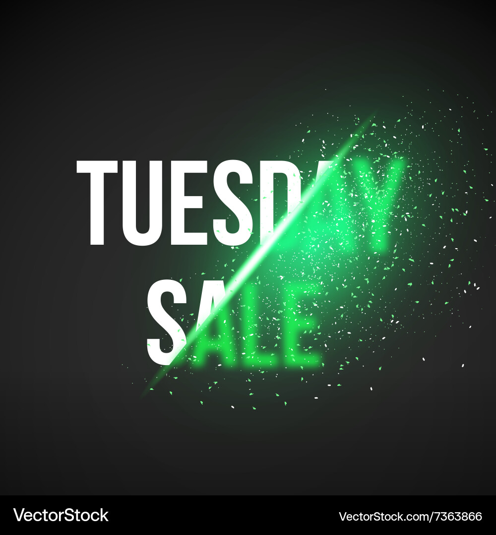 Tuesday sale energy explosion concept Royalty Free Vector