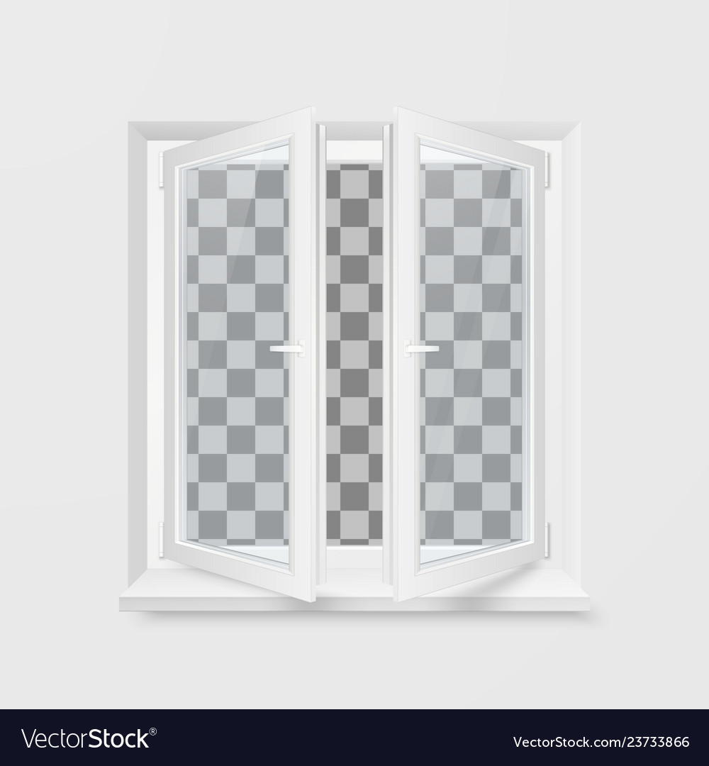White office plastic window front view Royalty Free Vector