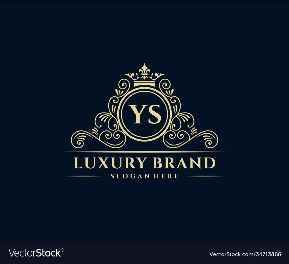 Ys initial letter gold calligraphic feminine Vector Image