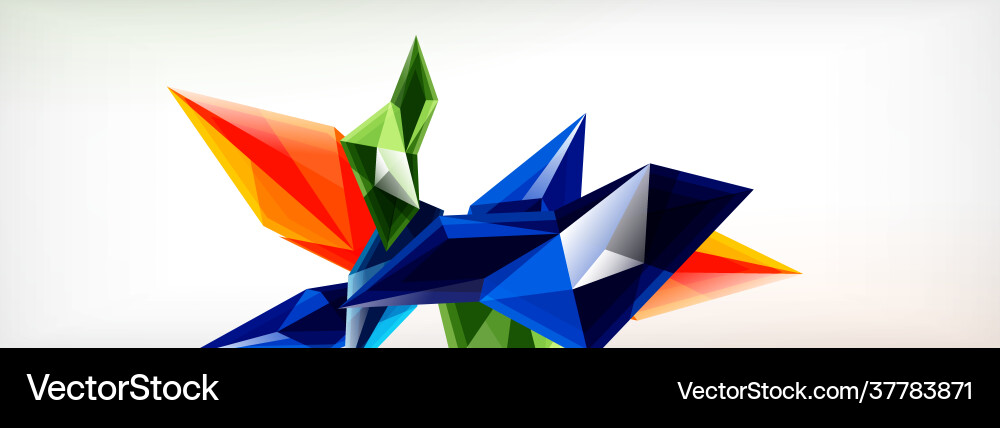 3d triangles and pyramids abstract Royalty Free Vector Image