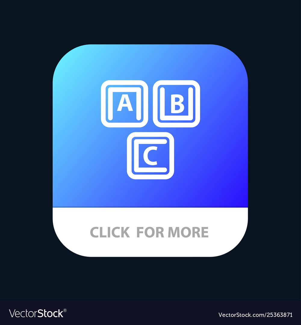Abc blocks basic alphabet knowledge mobile app Vector Image