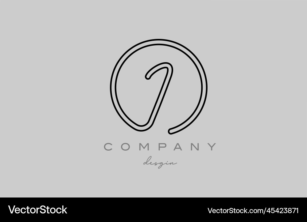 Black and grey alphabet letter logo icon design Vector Image