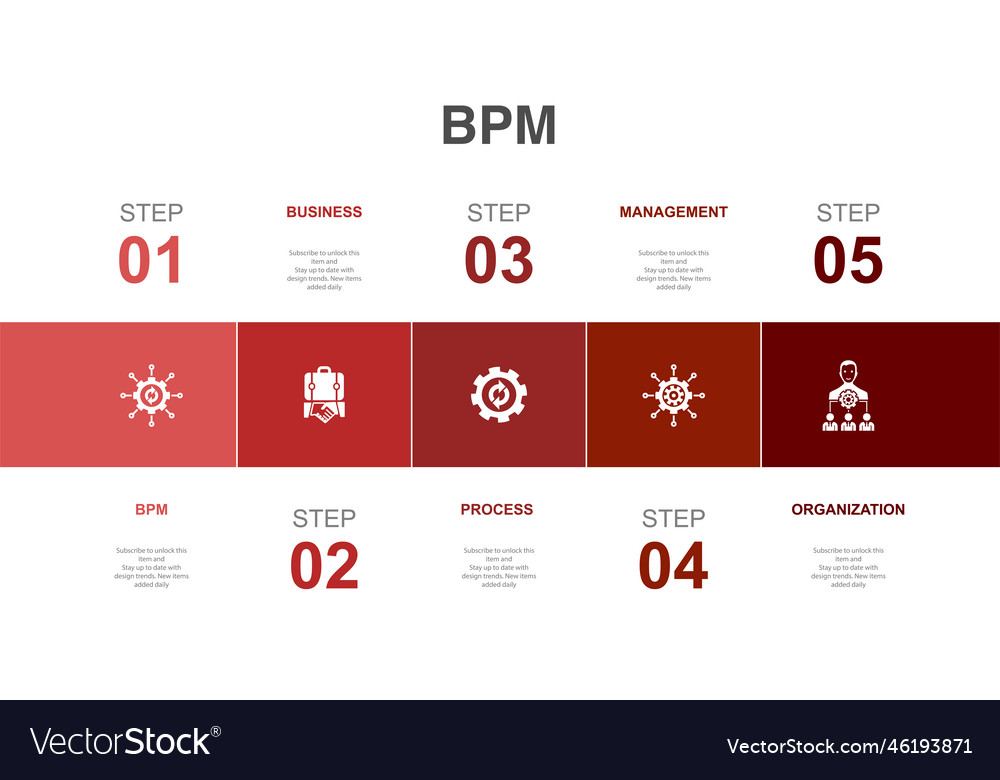 Bpm business process management organization Vector Image