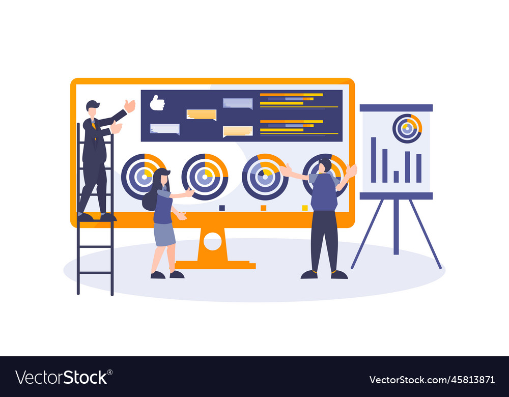Business workers developing a analysis Royalty Free Vector