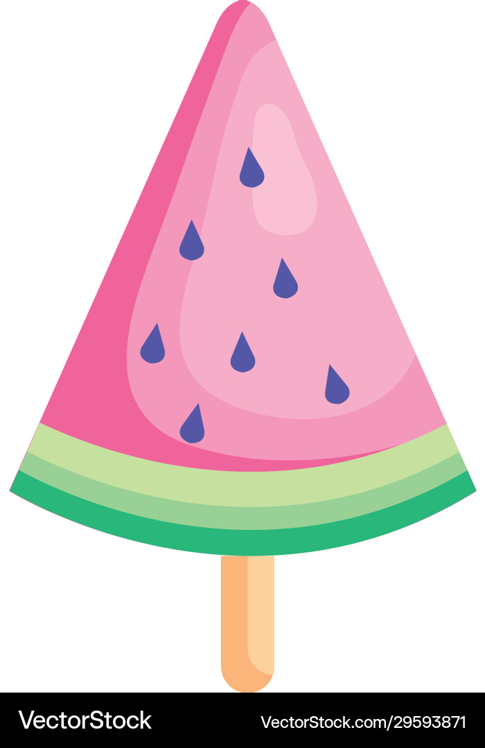 Cute watermelon ice cream isolated icon Royalty Free Vector
